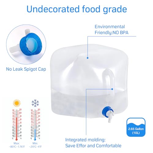 Wisebom Foldable Water Storage Jug Reusable 10L, Collapsible Drink ...