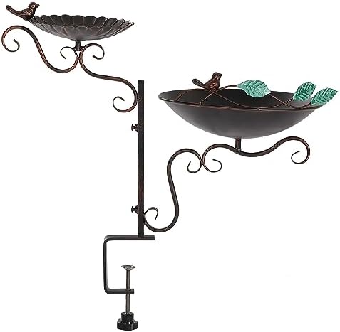 Amazon.com: Deck Bird Bath and Feeder, Detachable Metal Bird Bath for ...