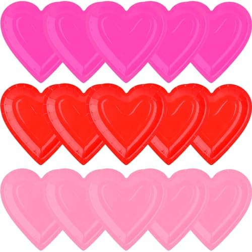 Amazon.com: Gatherfun 48Pcs Heart Shaped Paper Plates Set - Romantic ...