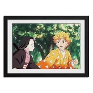 inspire TA Zenitsu and Nezuko Anime Painting Wall Frame, Wall Art ...