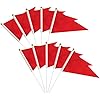 Amazon.com : 25 Pack Red Pennant Flags Small Mini Hand Held Solid Color ...