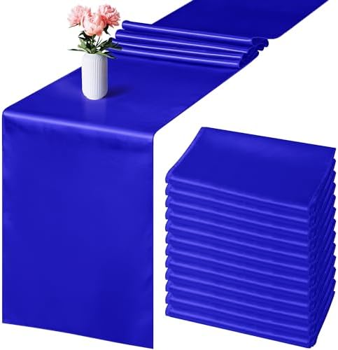 Amazon.com: 10-Pack Royal Blue Satin Table Runner 12 x 108 Inch Long ...