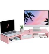 Amazon.com: TEAMIX Dual Monitor Stand Riser - Length and Angle ...