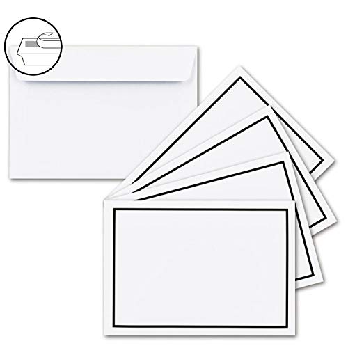 100 x Sympathy Card DIN A6 Motif Rose + Mourning Envelopes DIN C6 Black ...
