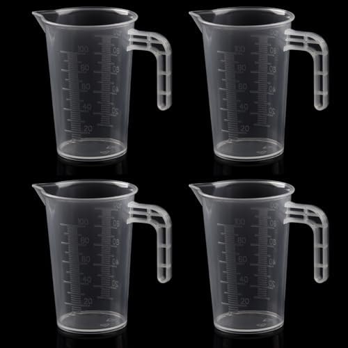 NVQVQ Small Plastic Measuring Jugs 4pcs 100ML, Clear Plastic Measuring ...
