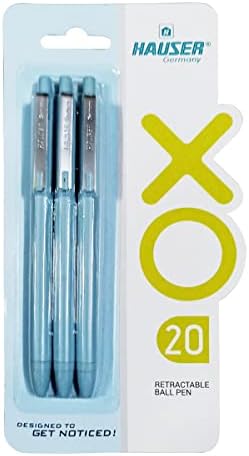 Hauser XO 20 Retractable Ball Pen Box Pack | Tip Size 0.7 Mm | Sleek ...