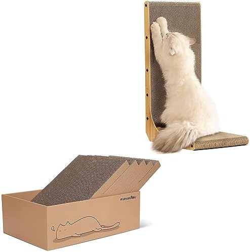 Amazon.com : FUKUMARU Cat Scratcher, 26.8 Inch L Shape Cat Scratch Pad ...