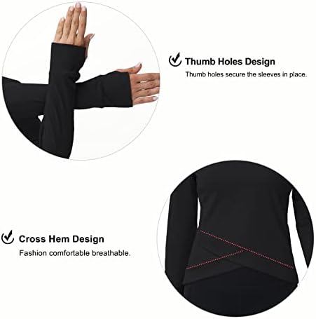 Amazon.com: Women's Long Sleeve Compression Shirts Workout Tops Cross ...