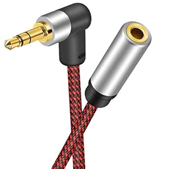 tunghey 3.5mm Headphone Extension Cable Right Angle Aux Extender Stereo ...