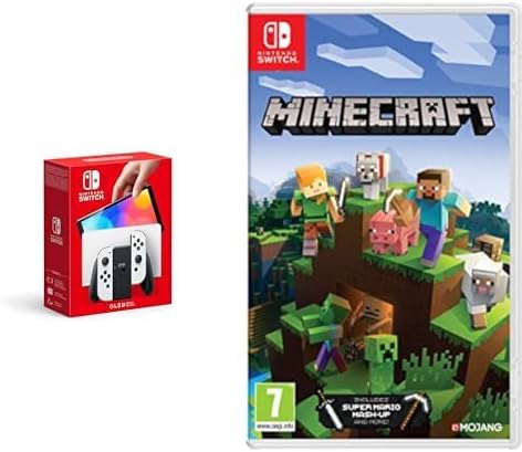 Nintendo Switch (OLED Model) - White+Minecraft Switch : Amazon.co.uk ...