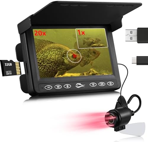 Amazon.com : Vanxse Underwater Fishing Camera HD CCD 1000TVL 24Pcs ...