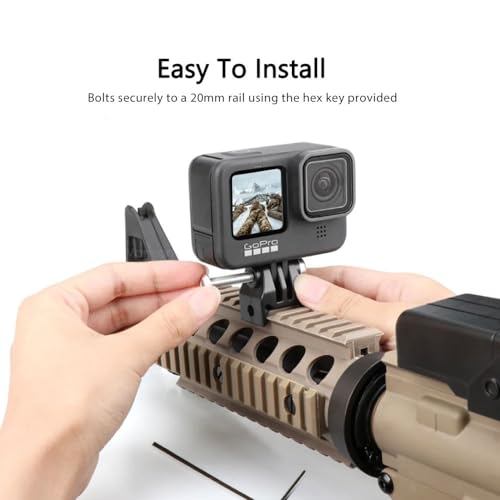 RALSPEC 20mm Gun Rail Mount for GoPro Action Camera Airsoft Hunting ...