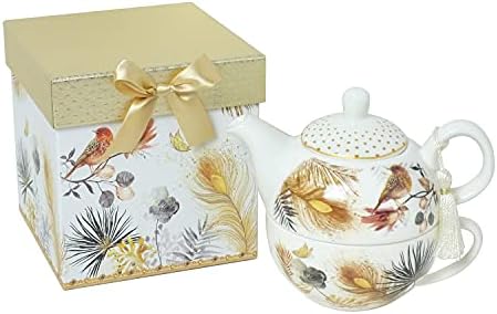 Amazon.com | ACMLIFE Tea for One Teapot and Cup Set Bone China Teapot ...