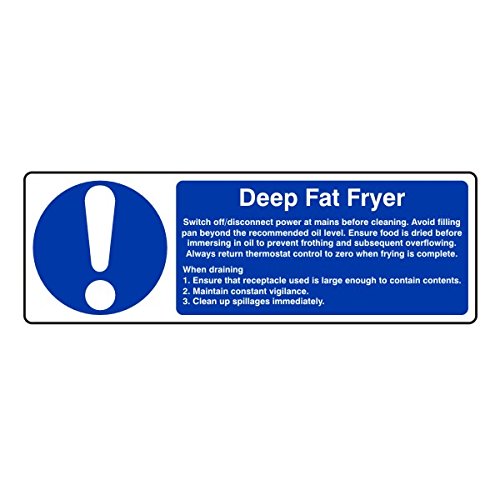 300mmx100mm Deep Fat Fryer Catering Sign Sticker Self Adhesive : Amazon ...