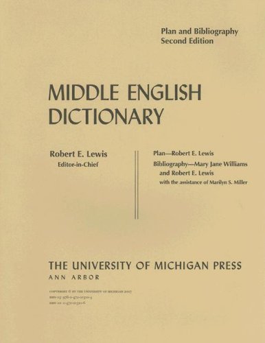 Amazon.com: Middle English Dictionary: Plan and Bibliography, 2nd ...