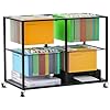Amazon.com: Rolling File Cart,2 Tiers Metal Rolling File Carts with ...