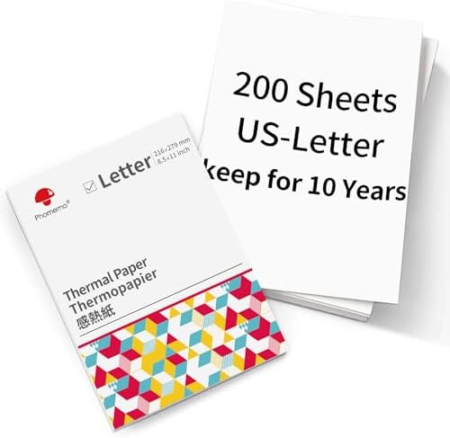 Amazon.com : Phomemo US Letter Thermal Paper, Advanced Thermal Printing ...