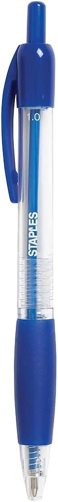 Amazon.com : STAPLES Retractable Ballpoint Pens, Medium Point, Blue Ink ...