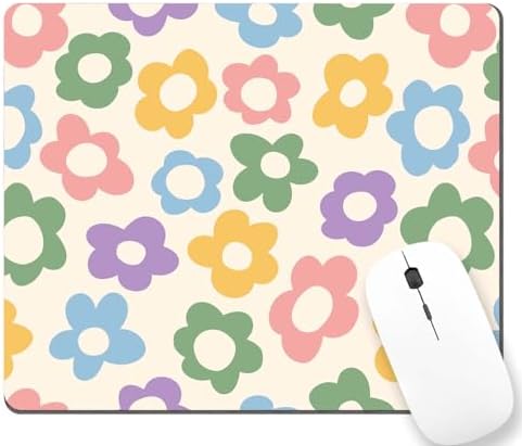 Amazon.com: Retro Yellow Flowers Mouse Pad Cute Travel Mousepad for ...