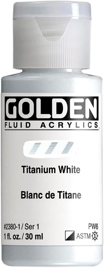 Fluid Acrylics by GOLDEN, Titanium White, 1 fl. oz. Bottle ...