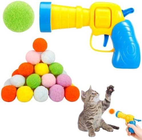 Amazon.com : HAKFOO Cat Toy Ball Launcher Gun Cat Fetch Toys Ball ...