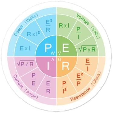 Amazon.com: Ohm's Law Formula Wheel and Ohms Law Calculator Gift ...