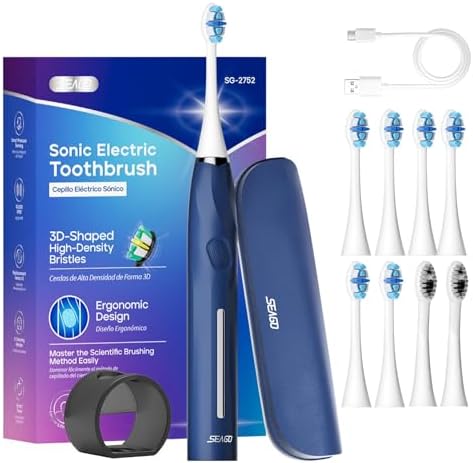 Amazon.com: SEAGO Electric Toothbrush with 8 Soft Bristle Heads for ...