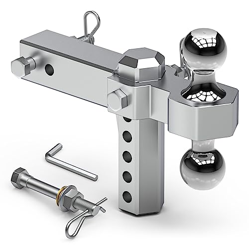 Snapklik.com : Adjustable Trailer Hitch, 6 Drop/Rise, 2 And 1-7/8 Dual ...