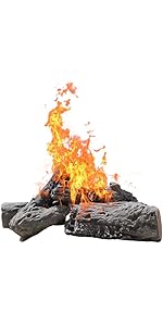 Amazon.com : Grandhom Gas Fireplace Logs, 4pcs Large Faux Ceramic Wood ...