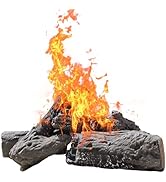 Amazon.com: Gas Fireplace Logs, 4pcs Large Faux Ceramic Wood Logs ...