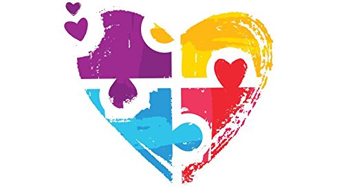 Amazon.com - 2 pcs Autism Sticker Love Heart Puzzle Decal for Laptop ...