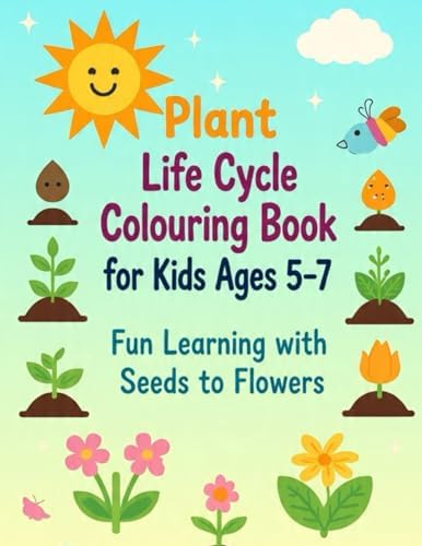 Amazon.com: Plant Life Cycle Colouring Book for Kids Ages 5–7: Fun ...