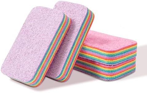 4 Pack Damp Clean Duster Sponge, PVA Microfiber Cleaning Cloths ...