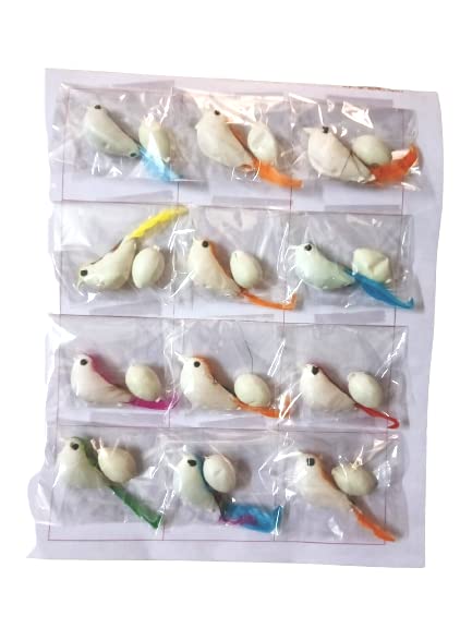 Buy chuz n Pick A Set of 12 Colorful Artificial Mini Birds with Thier ...