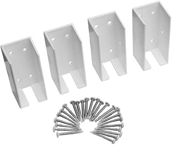 Amazon.com : Vinyl Fence Brackets w/ Screws 3.5" x 1.5" (4-Pack ...