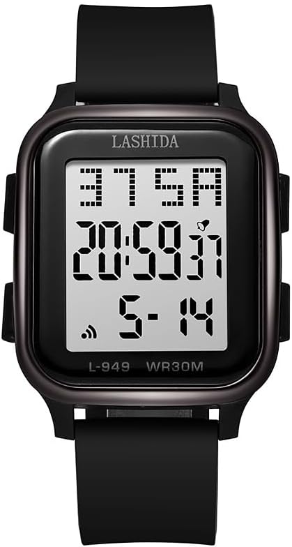 Amazon | LASHIDA メンズ・レディース腕時計 電波ソーラー 防水 多機能 デジタルスポーツウォッチ シンプル 大画面 薄型 調整 ...