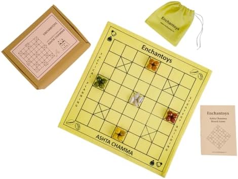 Buy Enchantoys Ashta Chamma Cotton Fabric Board Game- Yellow | Chowka ...