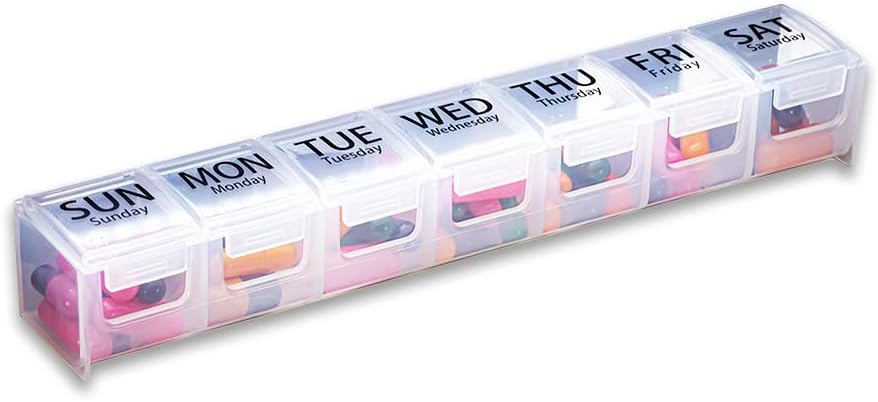 Amazon.com: GMS Weekly Pill Organizer - 7-Day Labeled Compartment Pill ...