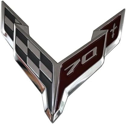 Amazon.com: 1pc C8 Stingray Front 70th Anniversary Bumper Flags Emblem ...
