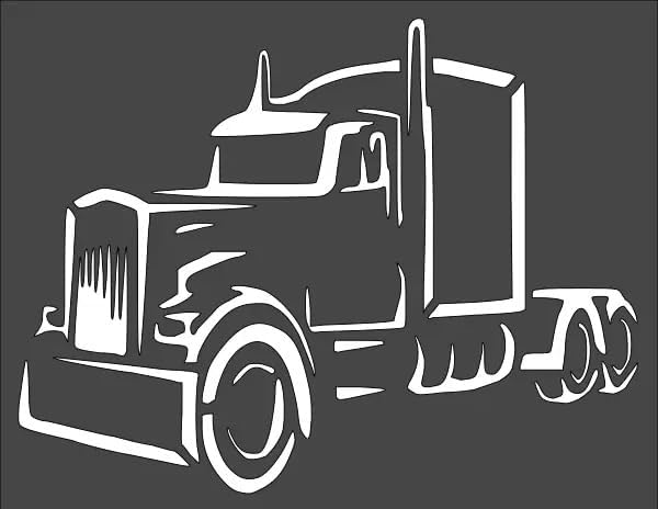Amazon.com: 1-7x9 inch Stencil, (TB-45) Semi Truck (6mil) Custom ...