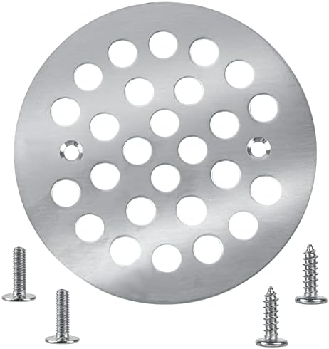 4-1/4” Shower Drain Cover Strainer Drain Trim Set, Screw-in Shower ...