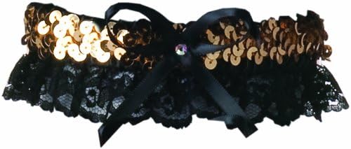 Amazon.com: Jamie Lynn Liza Sequined Garter, Gold and Black, 6 x 1 x 1 ...