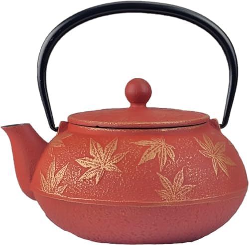 Amazon.co.jp: 岩鋳 Iwachu 急須 5型カエデ 金/赤茶 0.65L 内面ホーロー 南部鉄器 45649 : ホーム＆キッチン