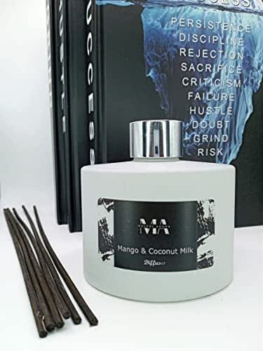 Amazon.com: Melodi Aroma Mango and Coconut Milk Reed Diffuser, Scented ...