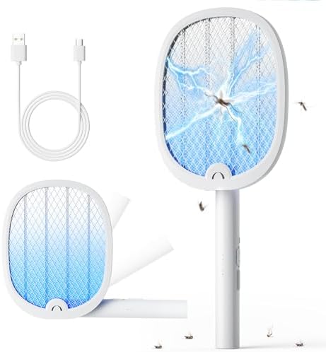 Amazon.com : Foldable Electric Fly Swatter Racket, Portable 2 in 1 Bug ...