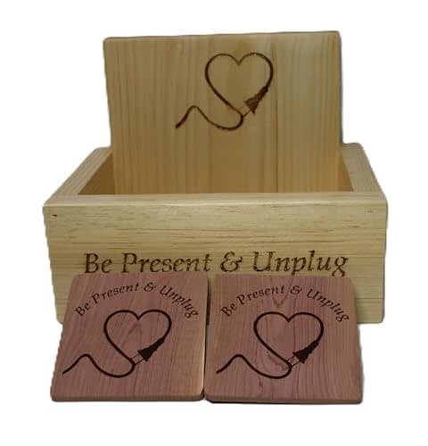 Amazon.com: UNPLUG Cell Phone Drop Box with (2) Unplug Themed Coasters ...