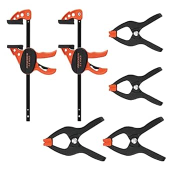 Jorgensen Mini Clamp Set 6PC, 2PC Bar Clamps & 4PC Spring Clamps, 4 ...