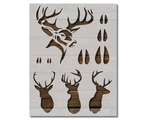 Amazon.com: Hunting Buck Head Deer Tracks Stencil Template Reusable for ...