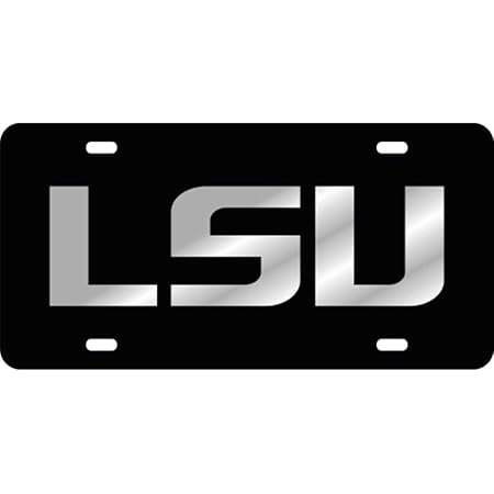 Amazon.com: LSU Tigers Black Laser Cut License Plate Auto Tag, Made in ...