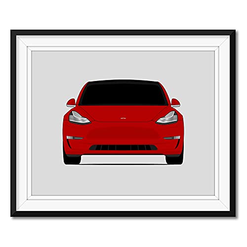 Amazon.com: Custom Car Posters Tesla Model 3 (2017-2023) Tesla Motors ...